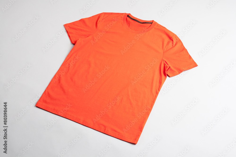 Orange tshirt template ready for your graphic design. Stock Photo ...