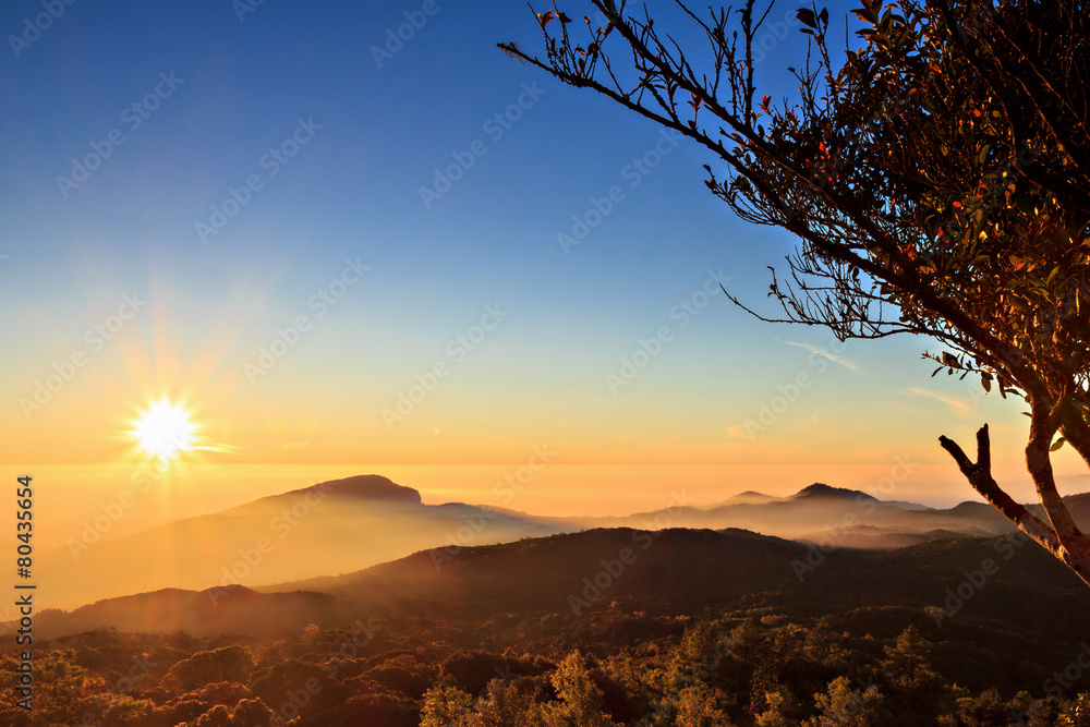 Sunrise at Doi Inthanon, Chiang Mai Thailand Stock-Foto | Adobe Stock
