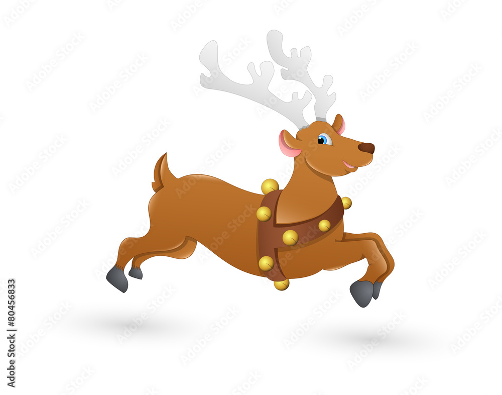 Blitzen Christmas Reindeer Running Stock Vector | Adobe Stock