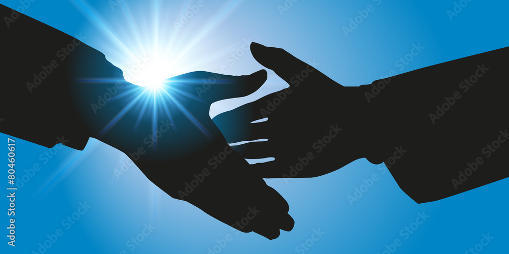 Poignée de main, symbole de l'alliance et le partenariat pour réaliser ...