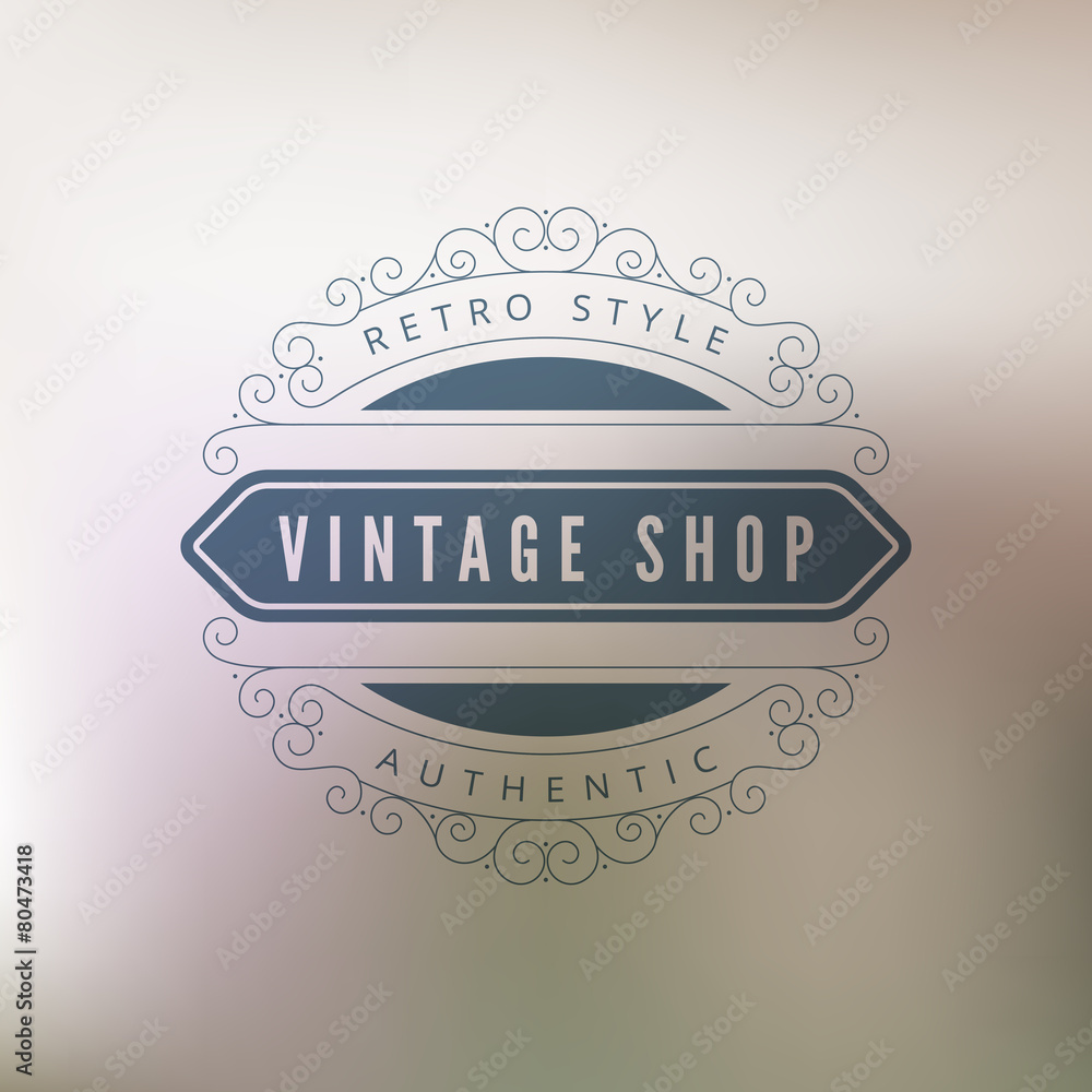 Logo Vintage shop Retro Vintage Label design vector Stock Vector ...
