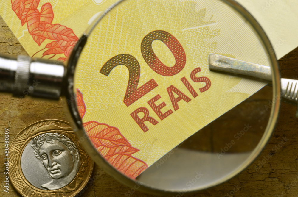 Real brasileiro Brazilian real brasiliano Reais Brazil money Stock ...