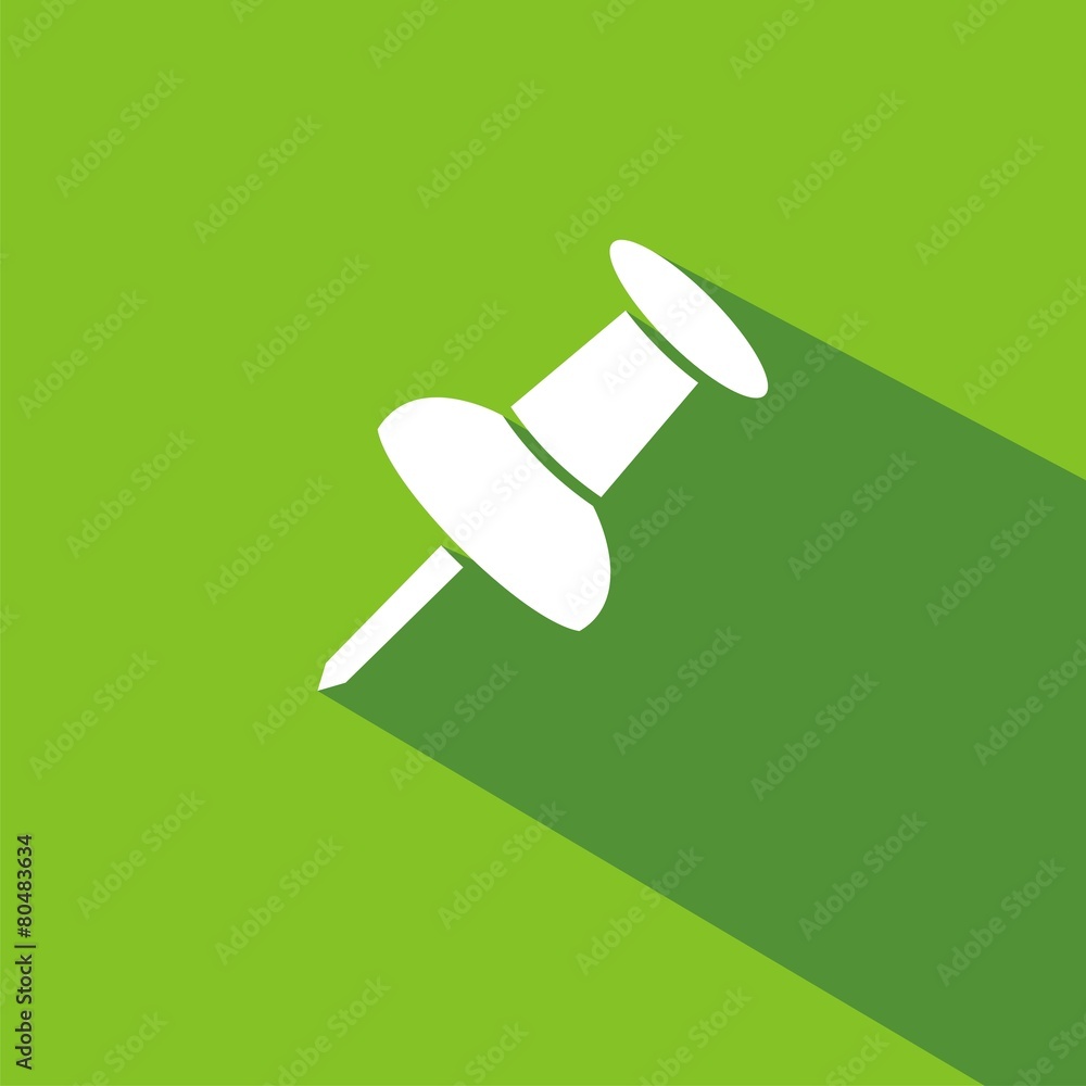 Icono chincheta verde sombra Stock Vector | Adobe Stock