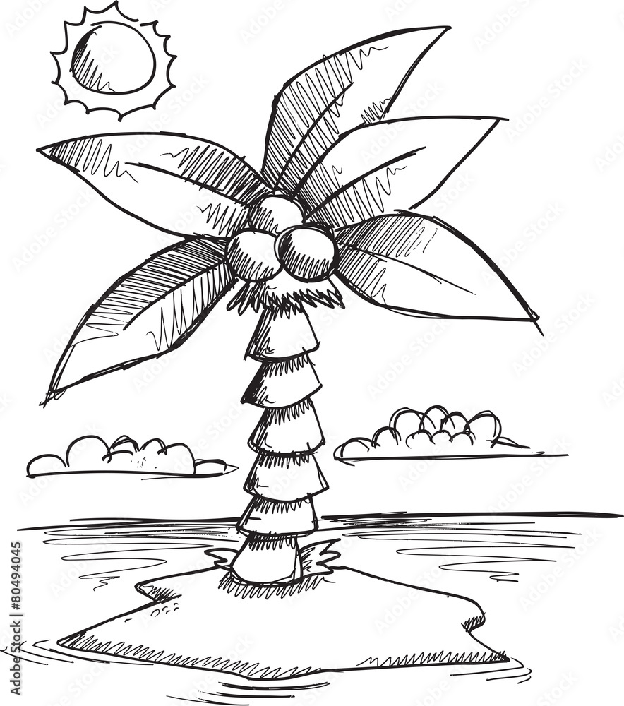 Tropical Island Drawings