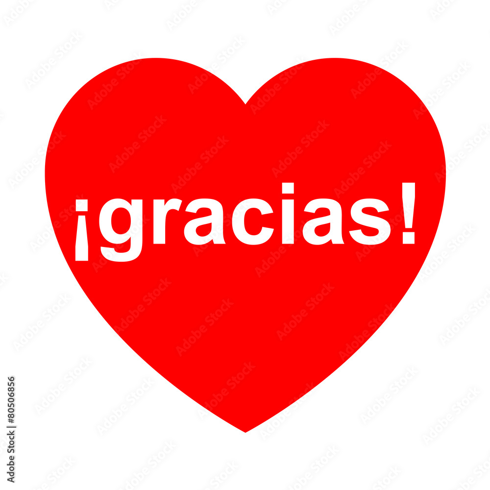 Icono texto ¡gracias! en corazon Stock Illustration | Adobe Stock