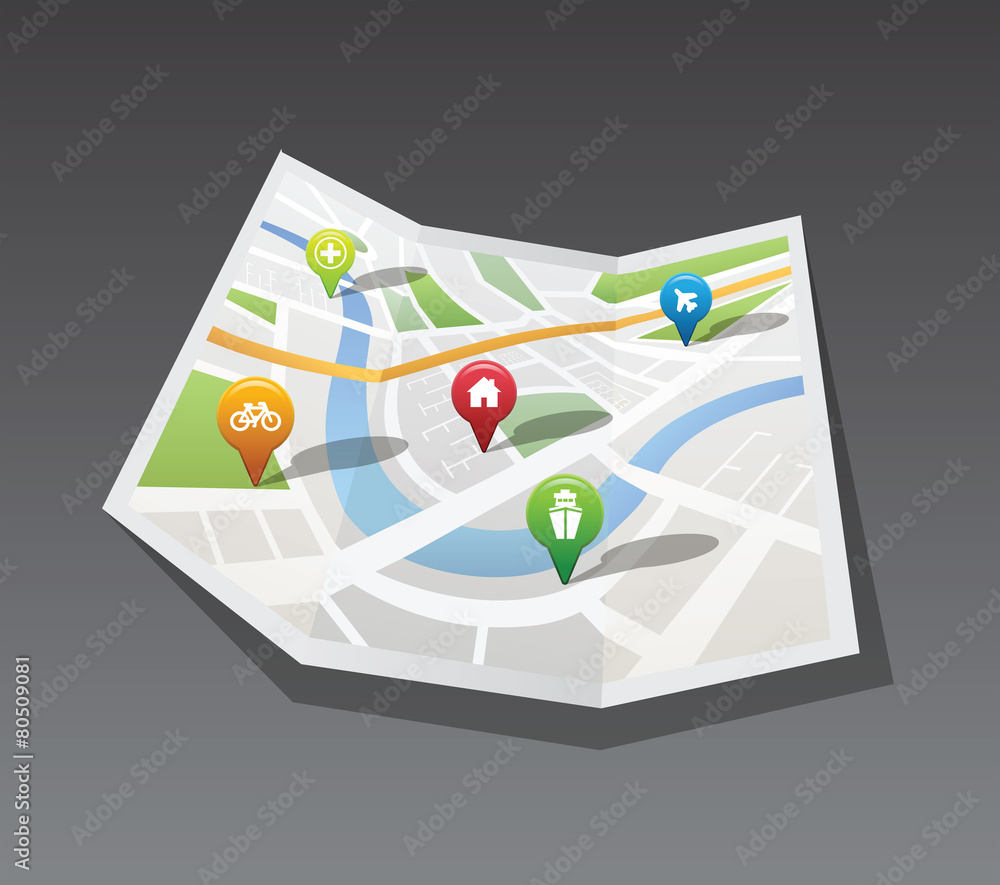 Map of urban infrastructure vector Stock Vector | Adobe Stock