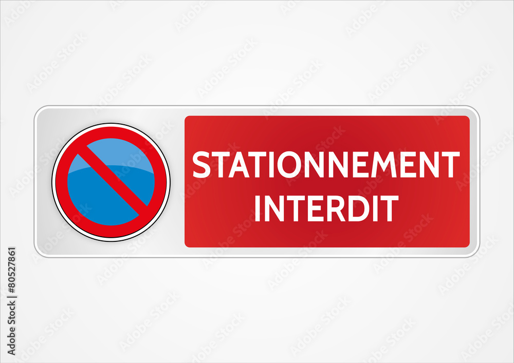 Panneau stationnement interdit Stock Vector | Adobe Stock