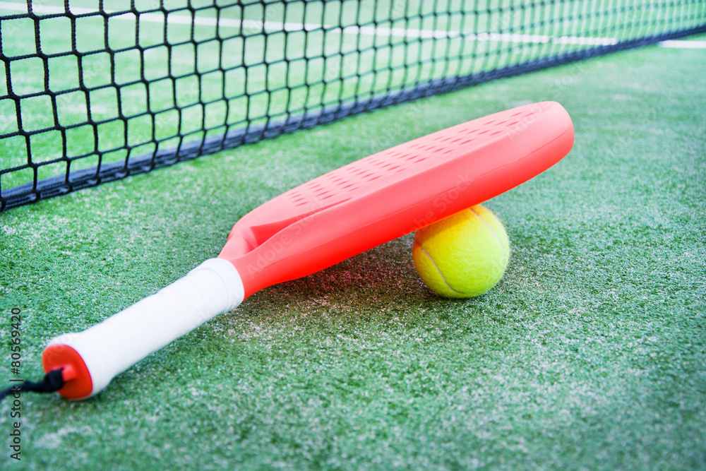 paddle tennis racket and ball Stock Photo | Adobe Stock