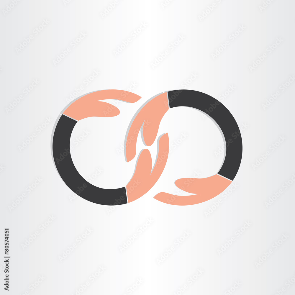 infinity symbol with human hands Stock Vector | Adobe Stock