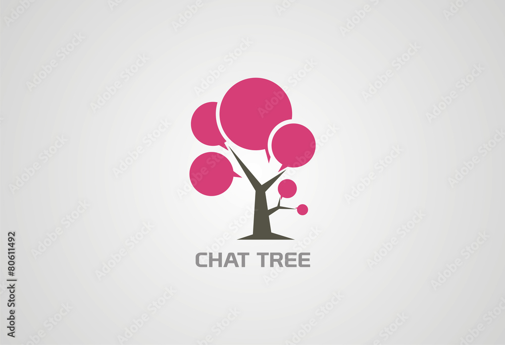 Tree Chat logo vector Stock Vector | Adobe Stock