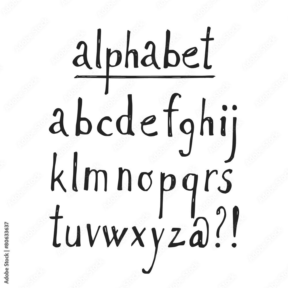 Hand drawn vector alphabet, font, isolated ink letters Stock Vector ...