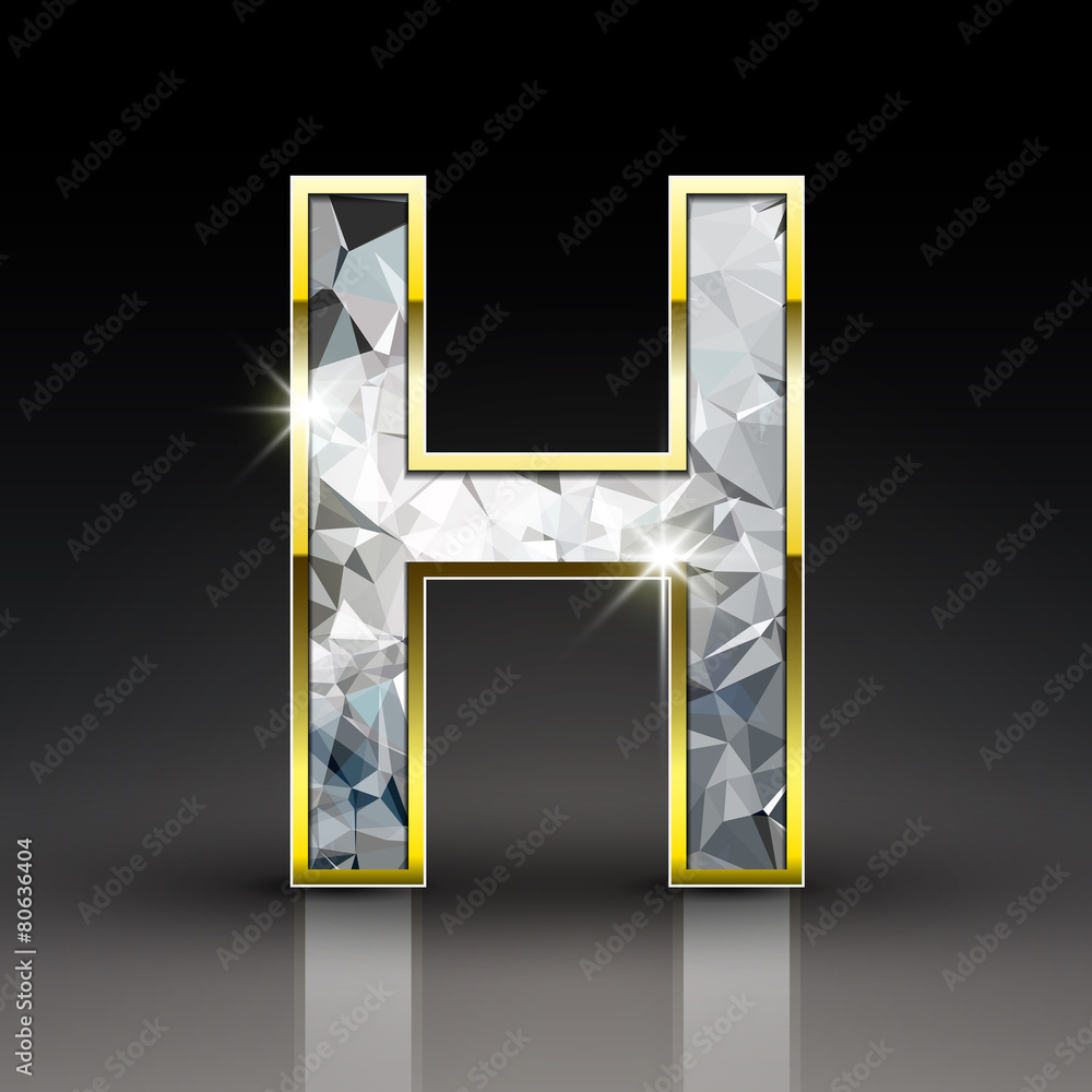 Alphabet H In Diamond