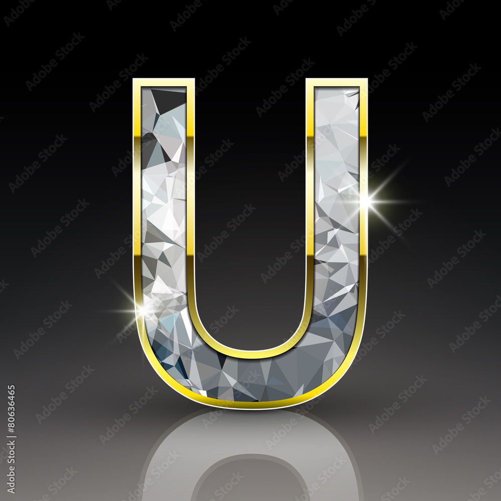 Alphabet U In Diamond