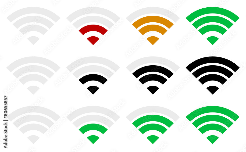 Signal strength indicator template. Wi-fi, wireless connection, Stock ...