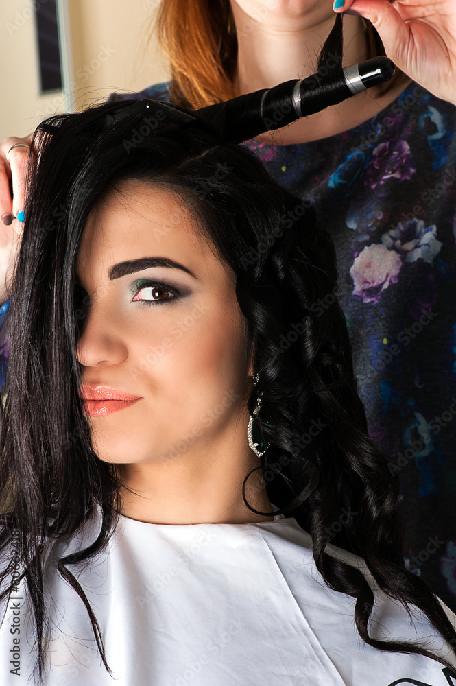 beautiful woman in hair salon Stock Photo | Adobe Stock
