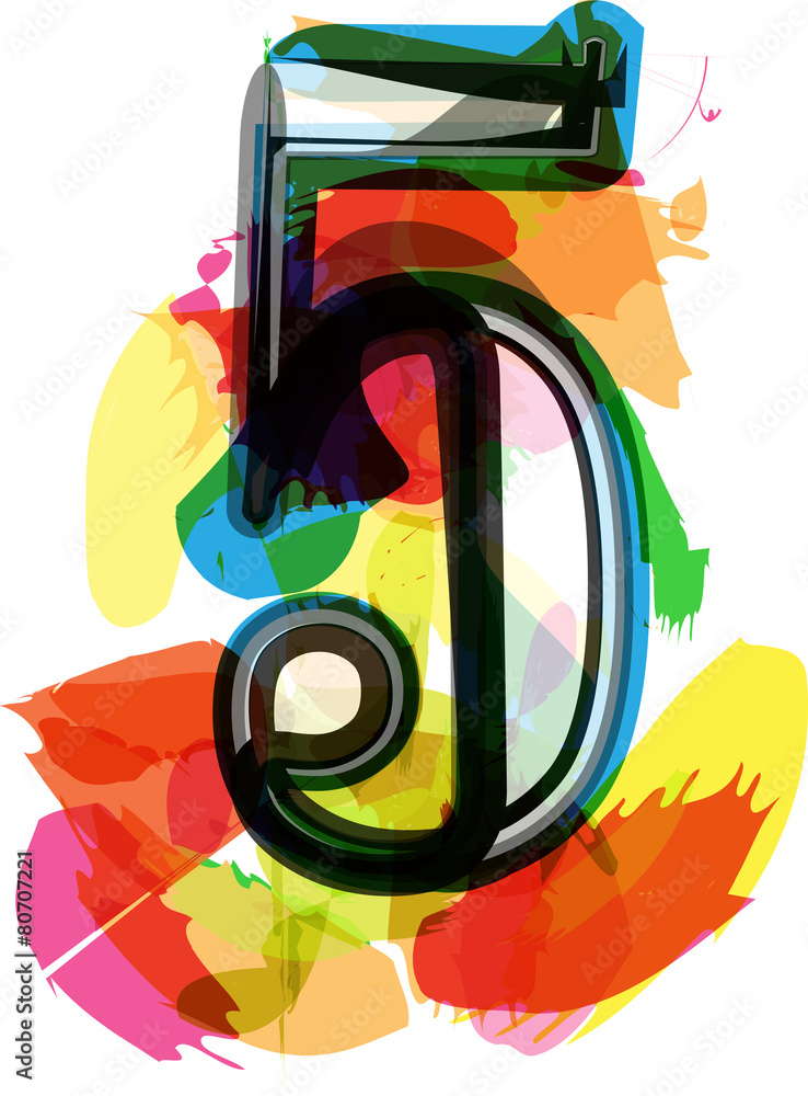 Artistic Font - Number 5 Stock Vector | Adobe Stock