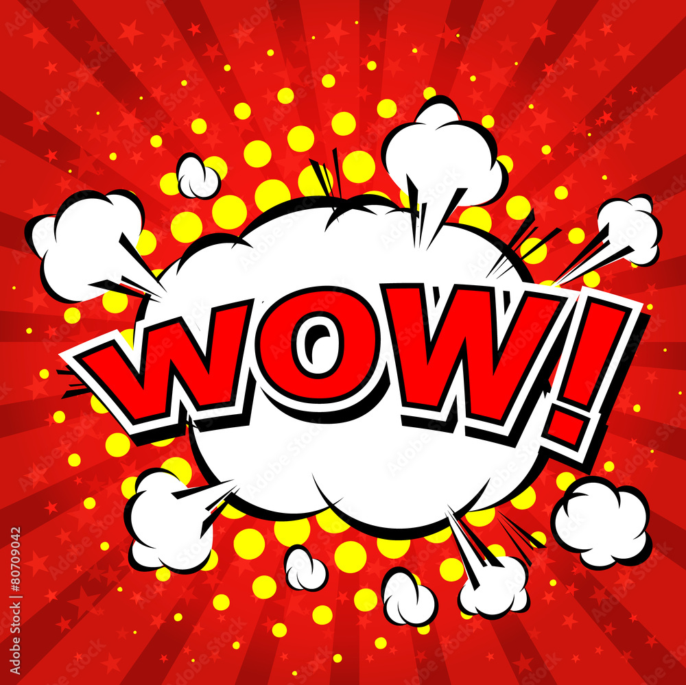 Wow! Comic Speech Bubble, Cartoon Stock Vector | Adobe Stock