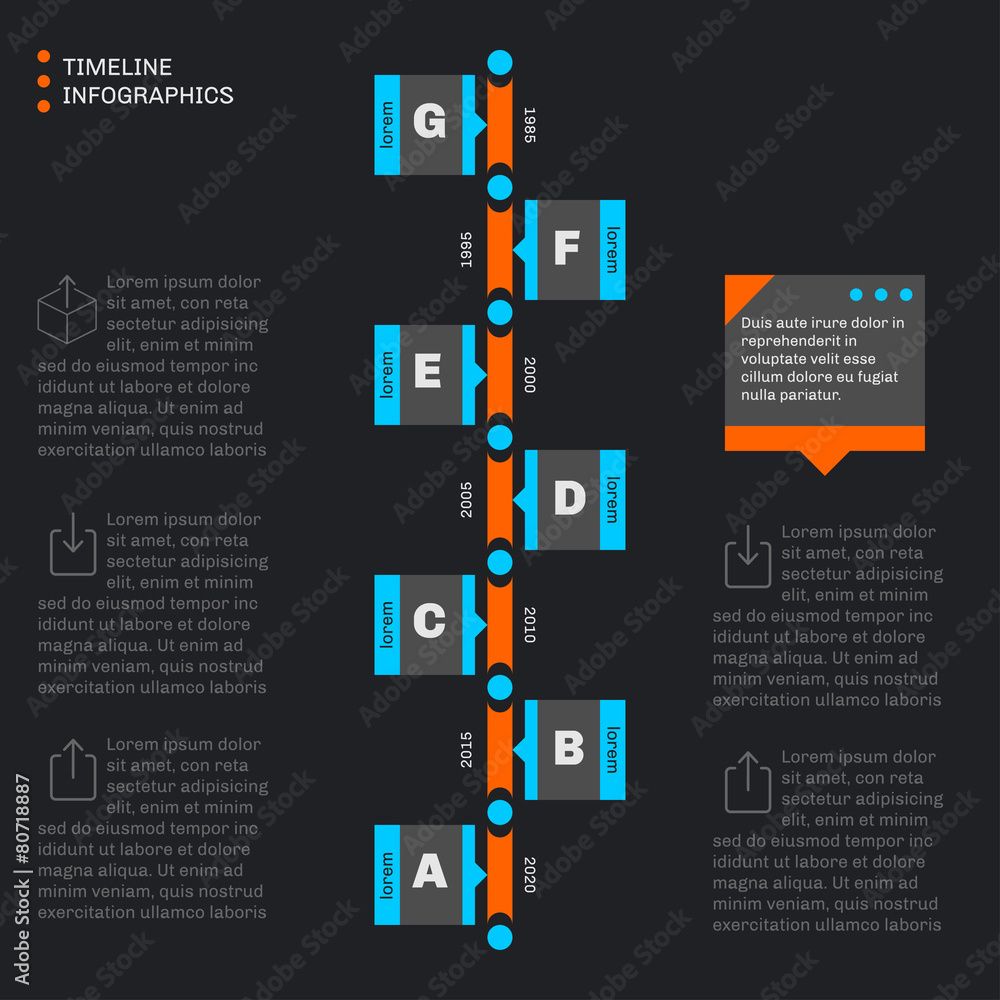 Timeline template infographics. Vertical progress. Stock Vector | Adobe ...