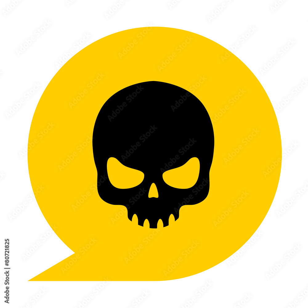 Icono simbolo calavera amarillo Stock Illustration | Adobe Stock