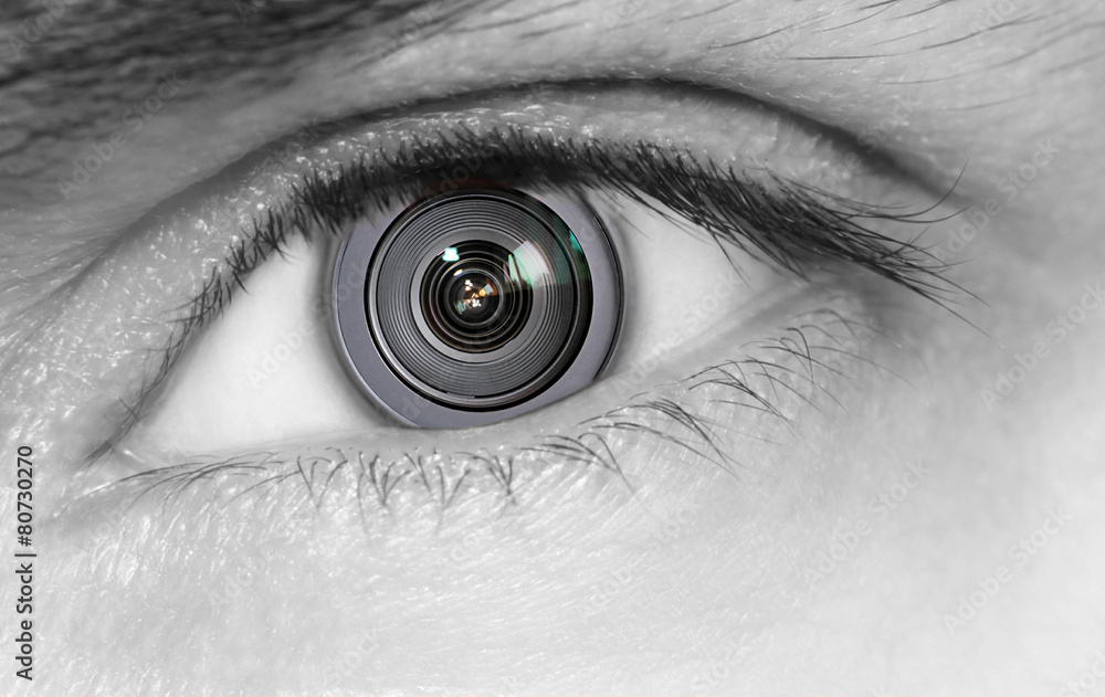 Camera lens inside the human eye Stock Photo | Adobe Stock