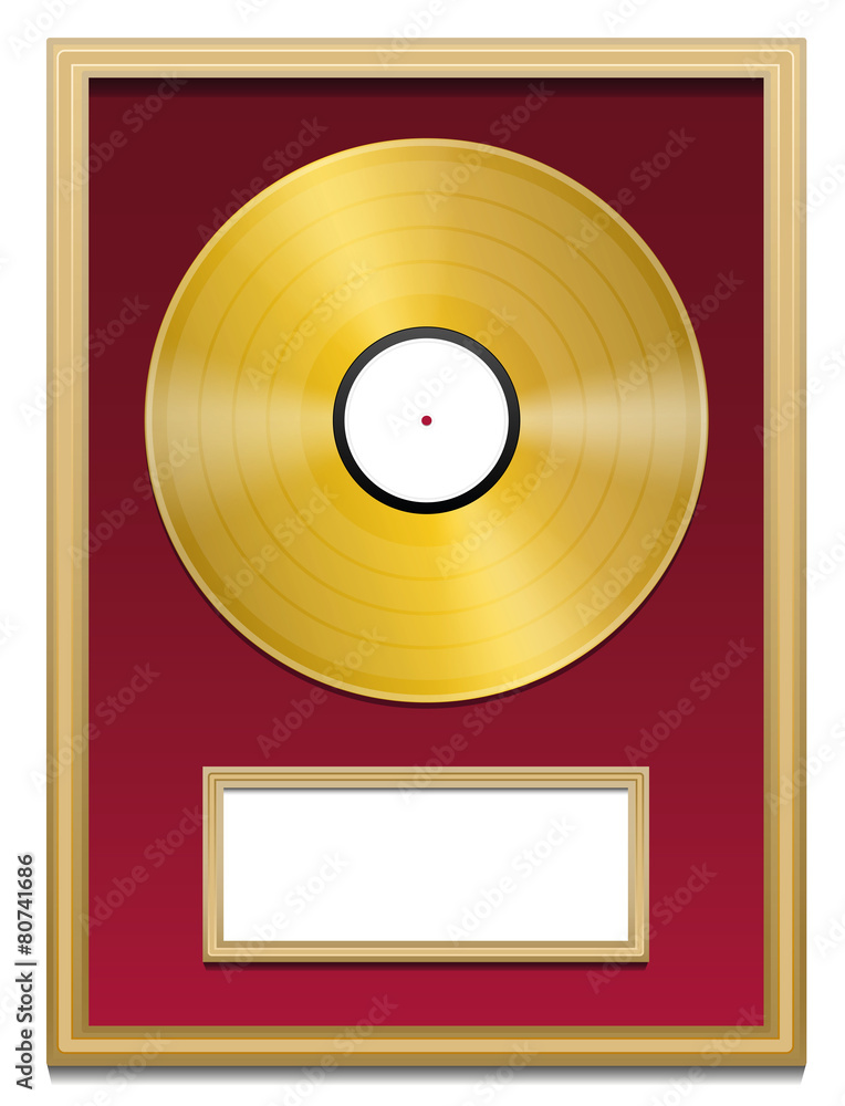Gold Record Plaque Blank Frame Stock Vector | Adobe Stock