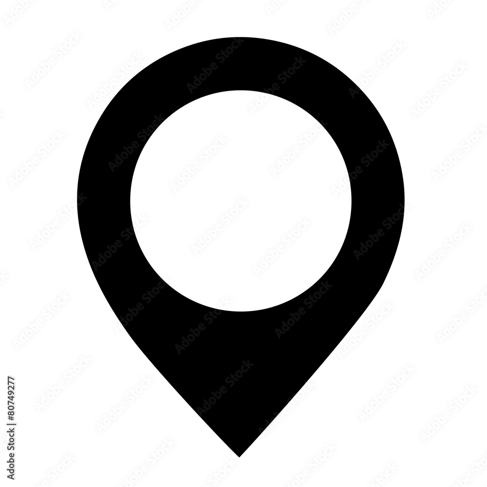 Vector black location icon on white background. Stock Vector | Adobe Stock