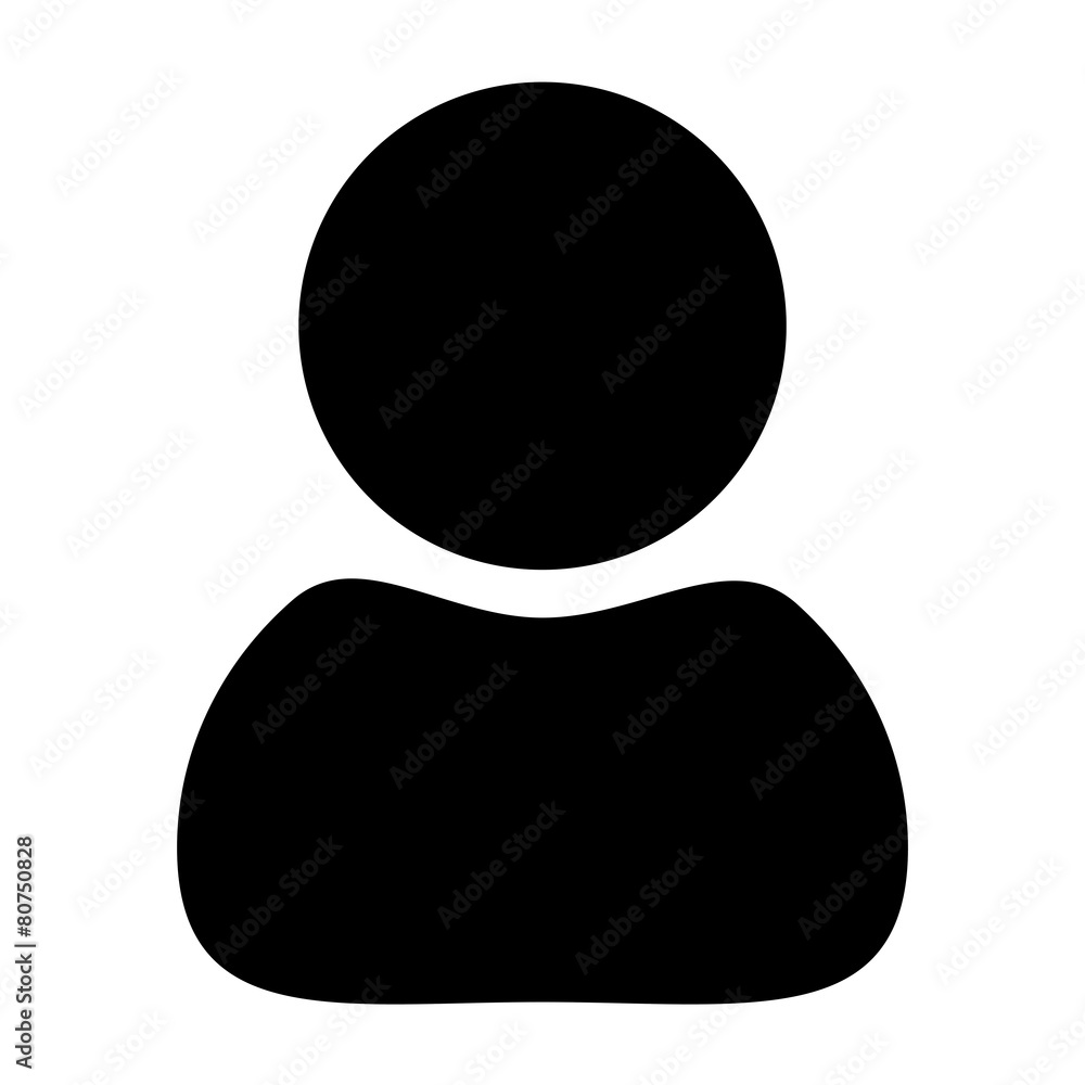 vector black silhouette man icon on white background. Stock Vector ...