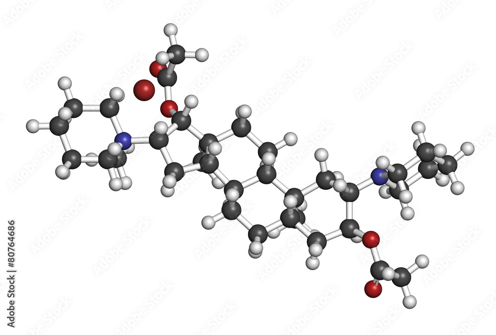 Vecuronium bromide muscle relaxant drug (paralyzing agent). Stock ...