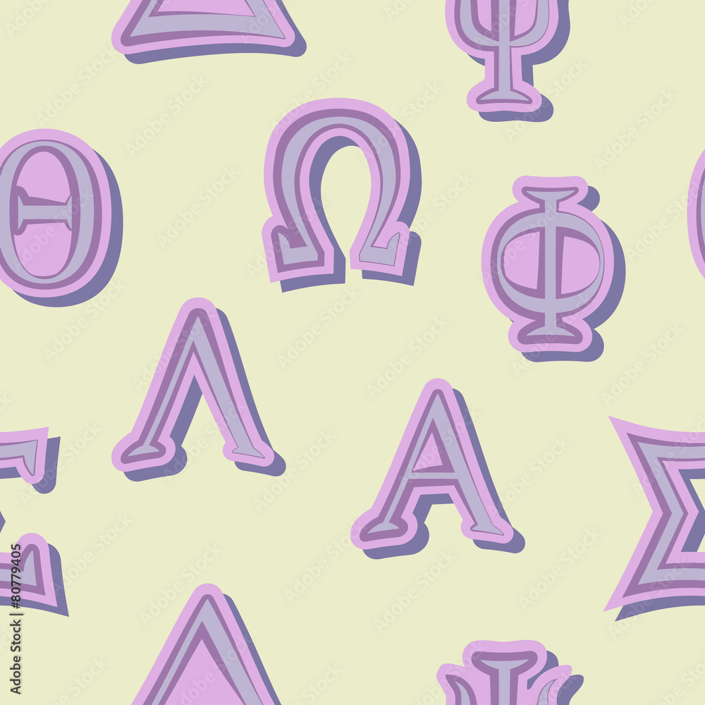 seamless background with letters of the Greek alphabet Stock Vector ...