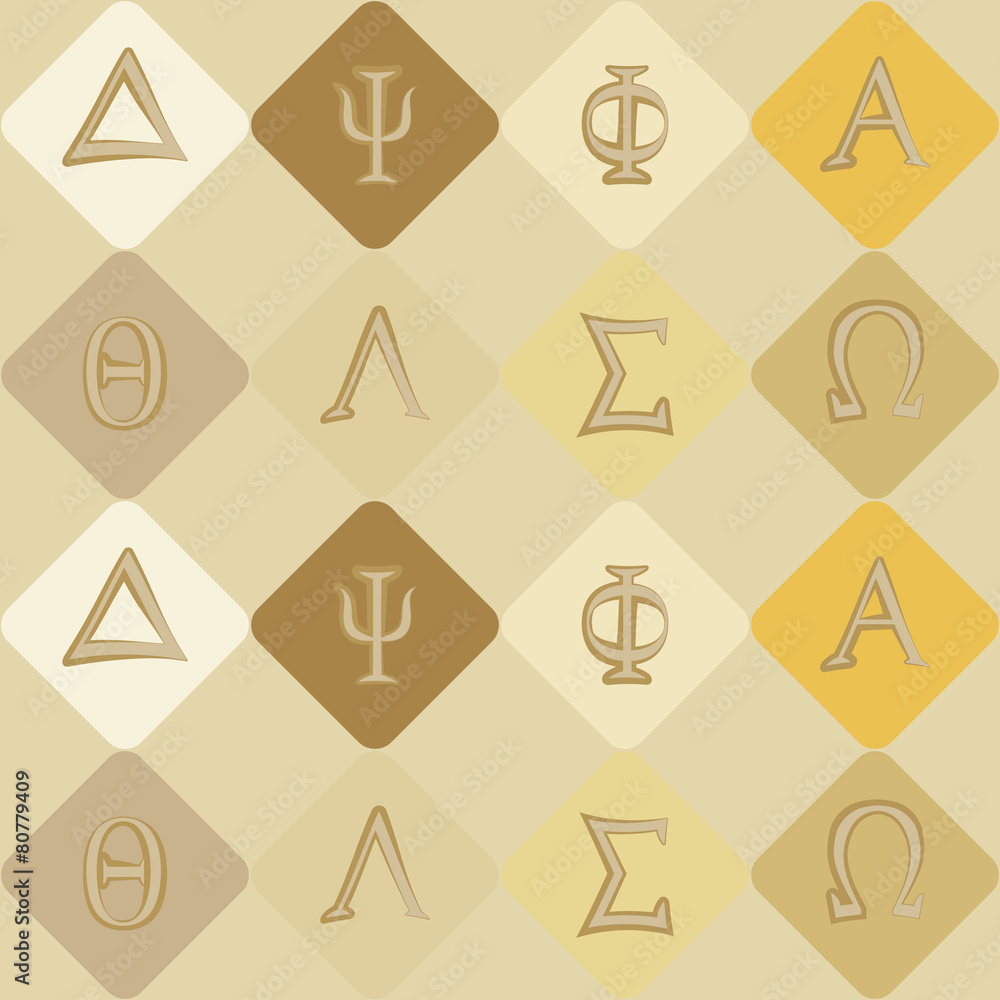seamless background with letters of the Greek alphabet Stock Vector ...