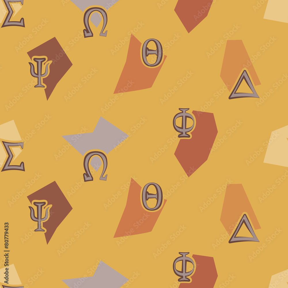 seamless background with letters of the Greek alphabet Stock Vector ...
