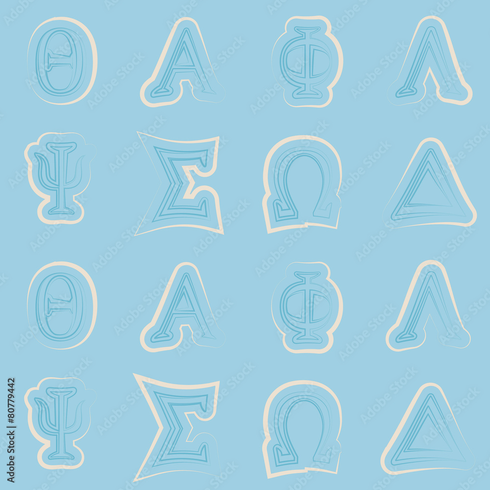seamless background with letters of the Greek alphabet Stock Vector ...