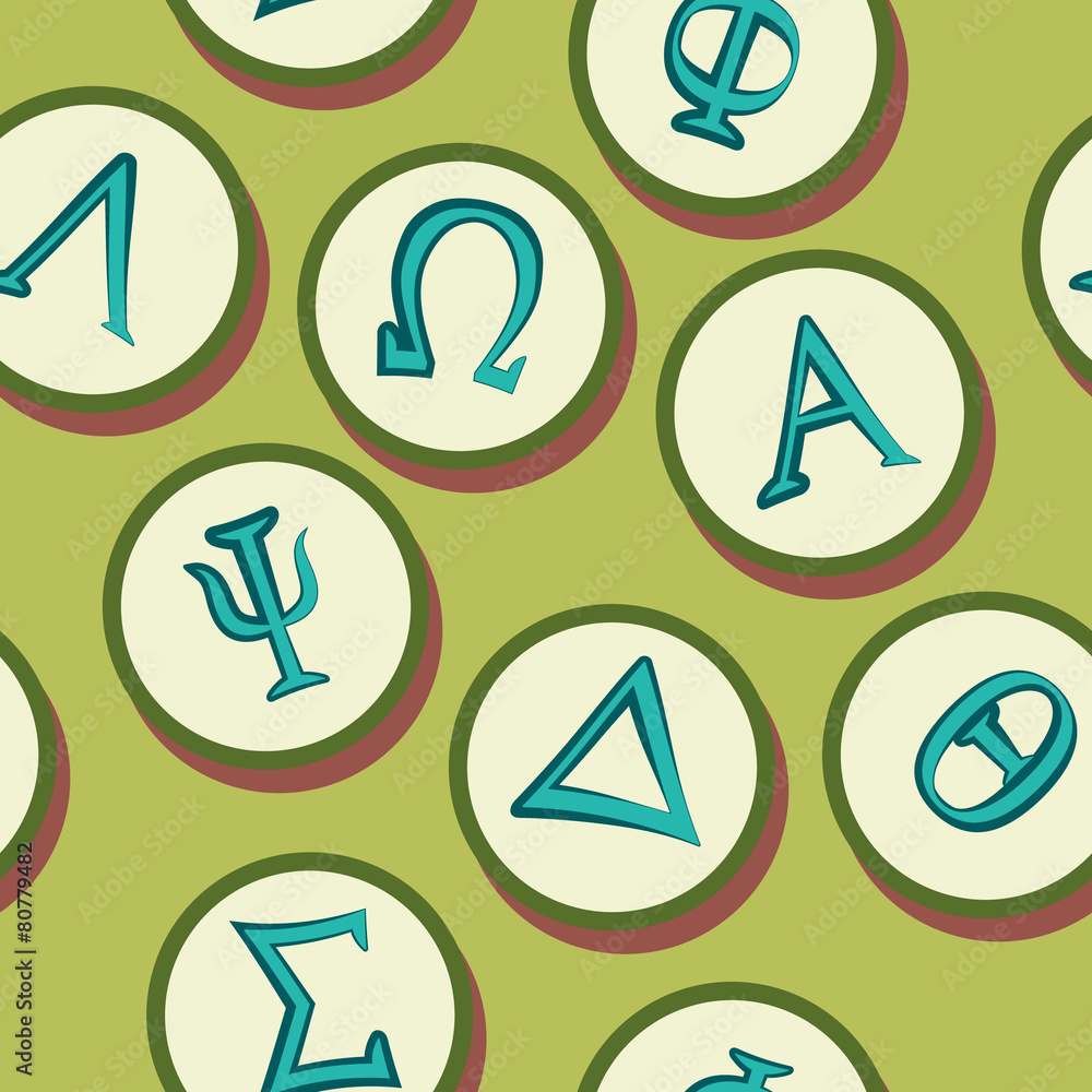 seamless background with letters of the Greek alphabet Stock Vector ...