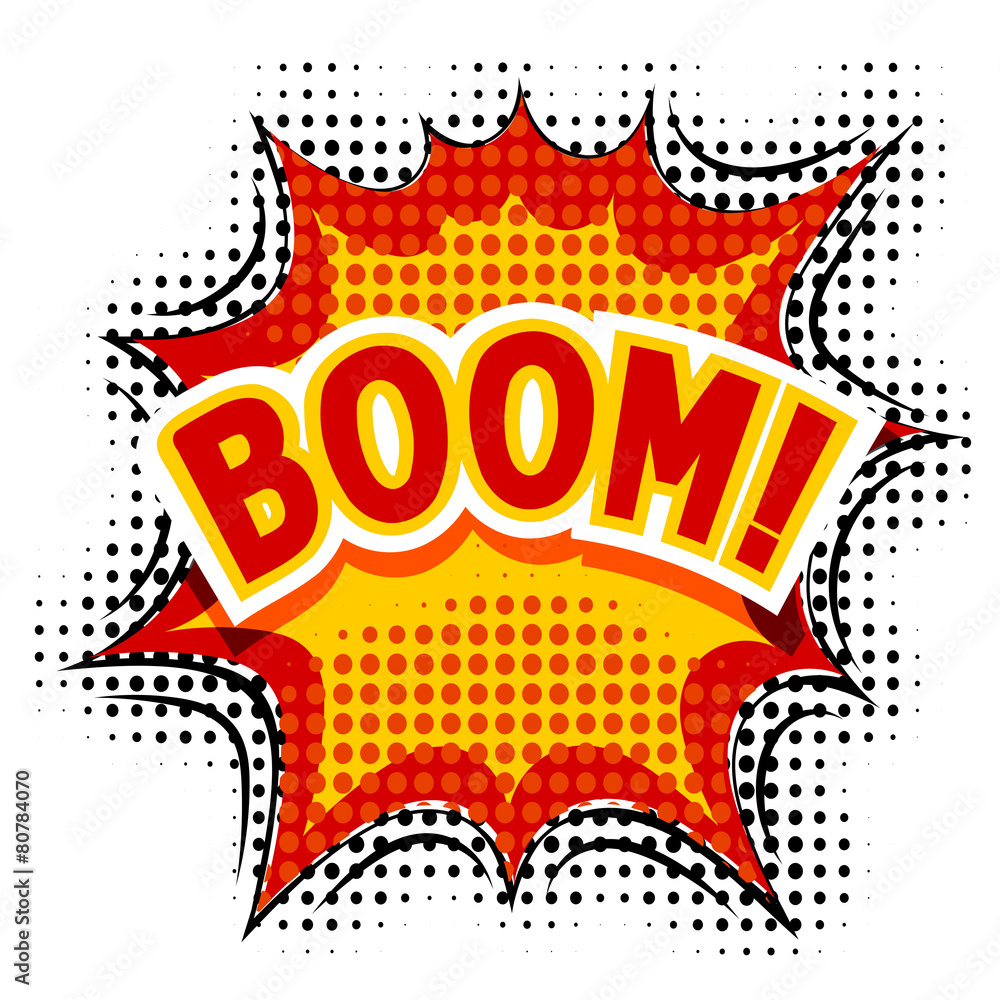 Cartoon Boom. Vector illustration. Stock Vector | Adobe Stock