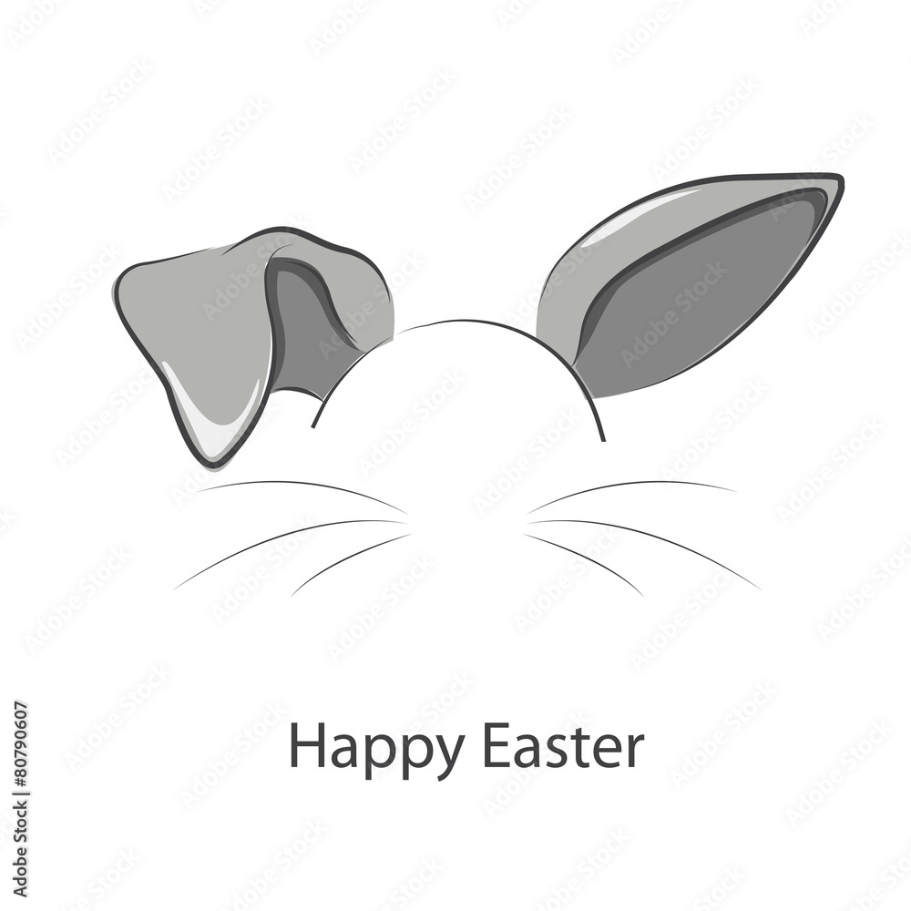 Illustration of long rabbit ears. Vector Stock Vector | Adobe Stock