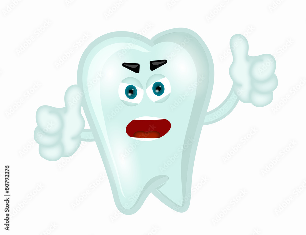 Angry tooth funny cartoon illustration children dientist Stock ...