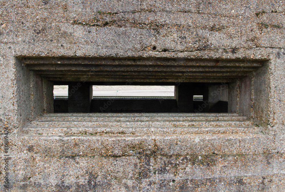 Embrasure of Vickers Machine Gun Post, World War Two. Stock Photo ...