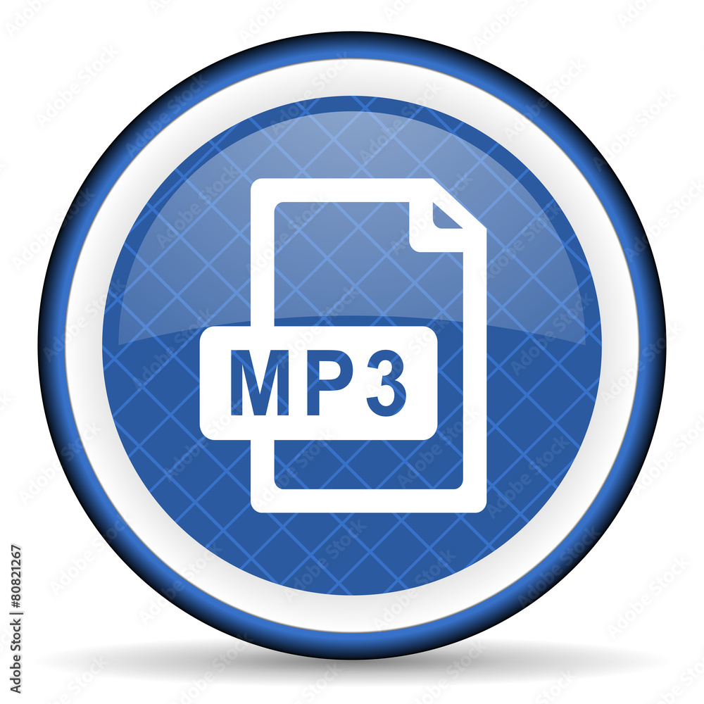 mp3 file blue icon Stock Illustration | Adobe Stock