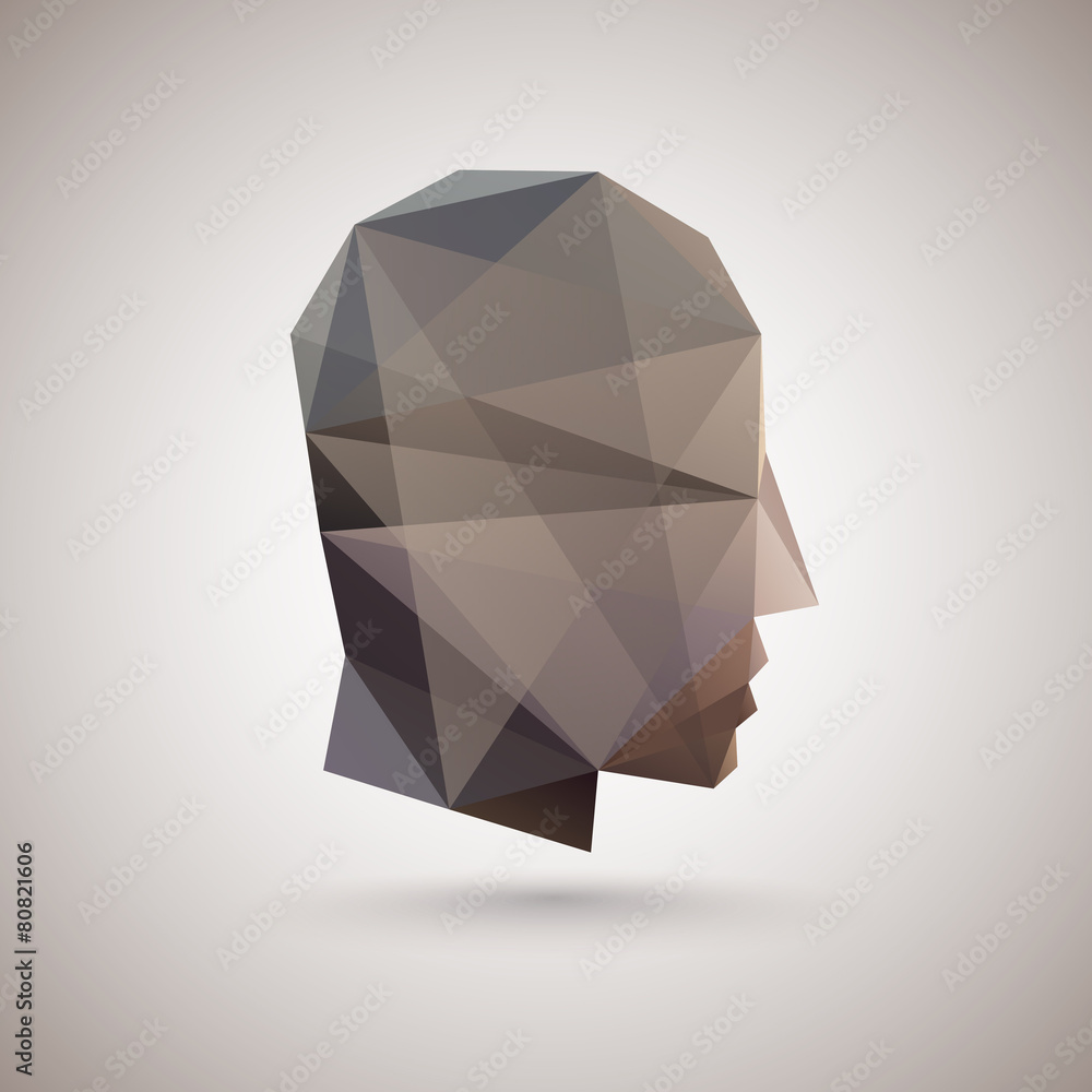 head of polygons. abstract form of human Stock Vector | Adobe Stock