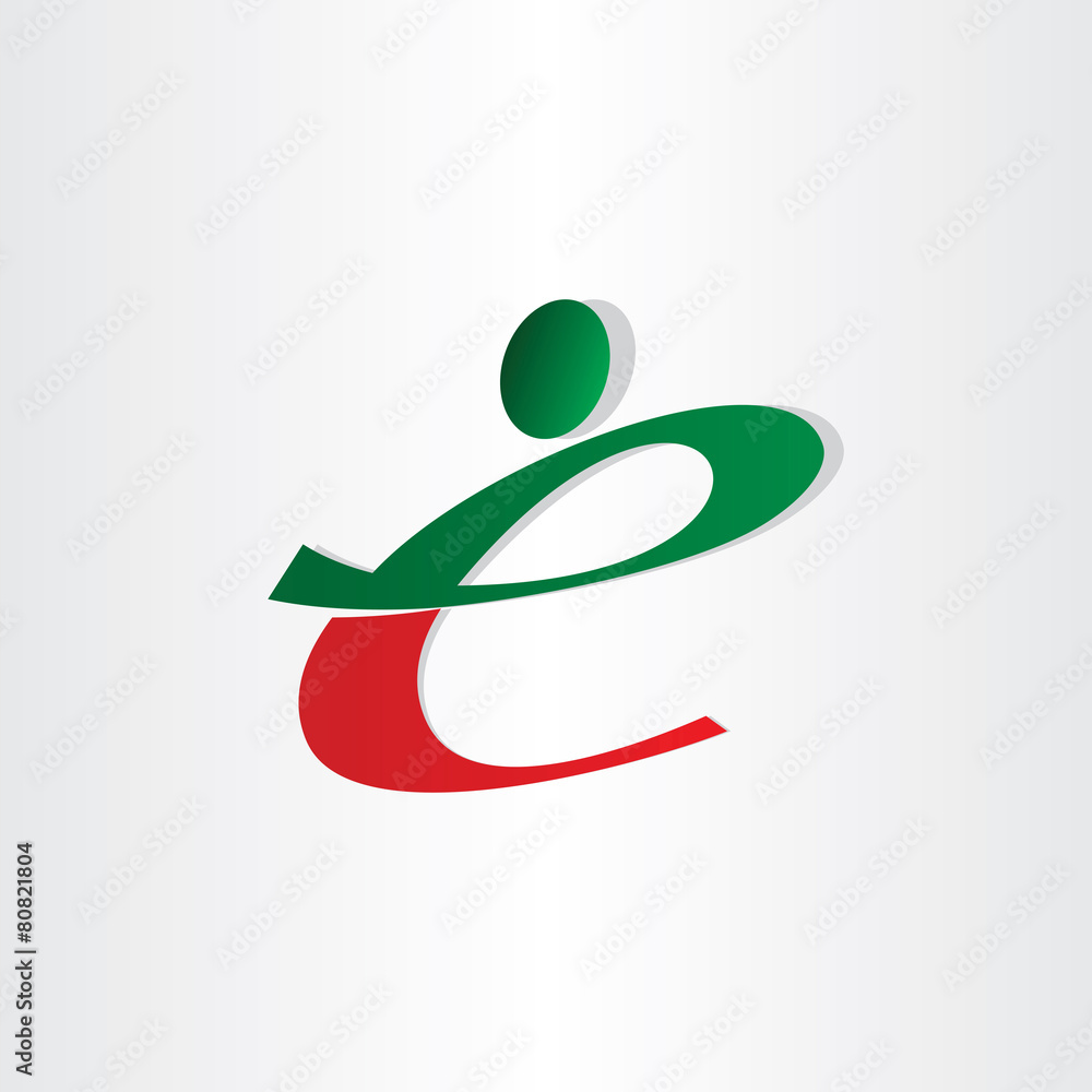 small letter e man icon design Stock Vector | Adobe Stock