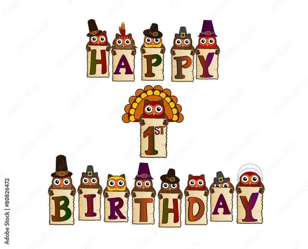 Happy 1st Birthday Font Style