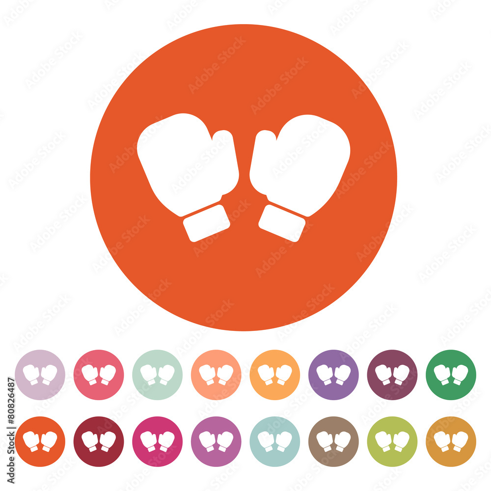 The boxing gloves icon. Game symbol. Flat Stock Vector | Adobe Stock