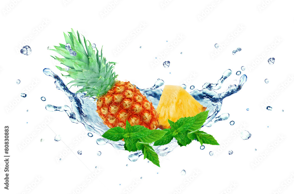 pineapple splash Stock Photo | Adobe Stock