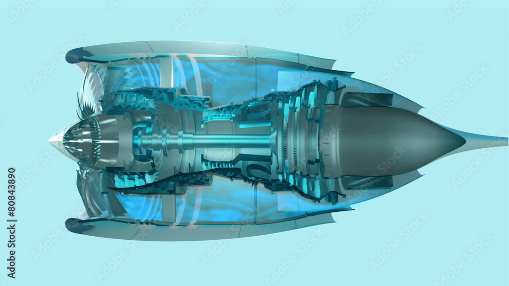 Commercial jet engine animation cross section view vídeo de Stock ...