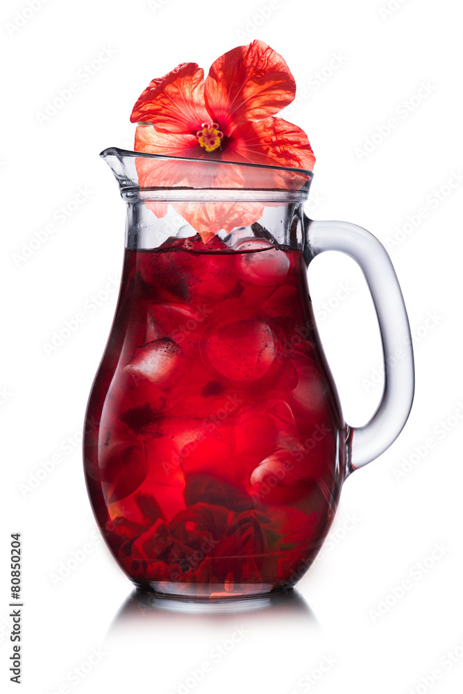 Jug of Karkade (hibiscus tea) Stock Photo | Adobe Stock