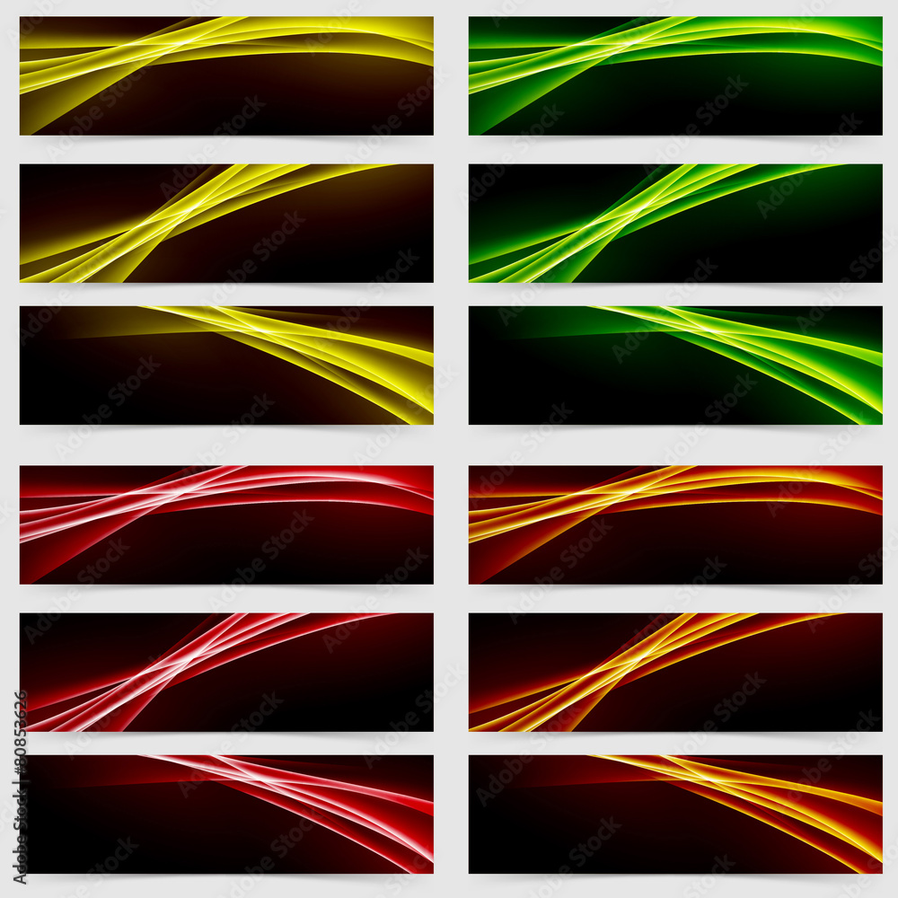 Big header footer design collection layout set Stock Vector | Adobe Stock