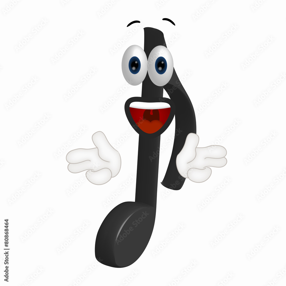 Funny music note cartoon comic illustration Stock Illustration | Adobe ...
