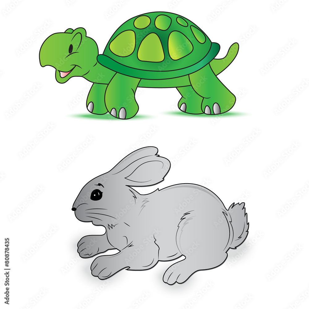 Rabbit And Turtle Clipart