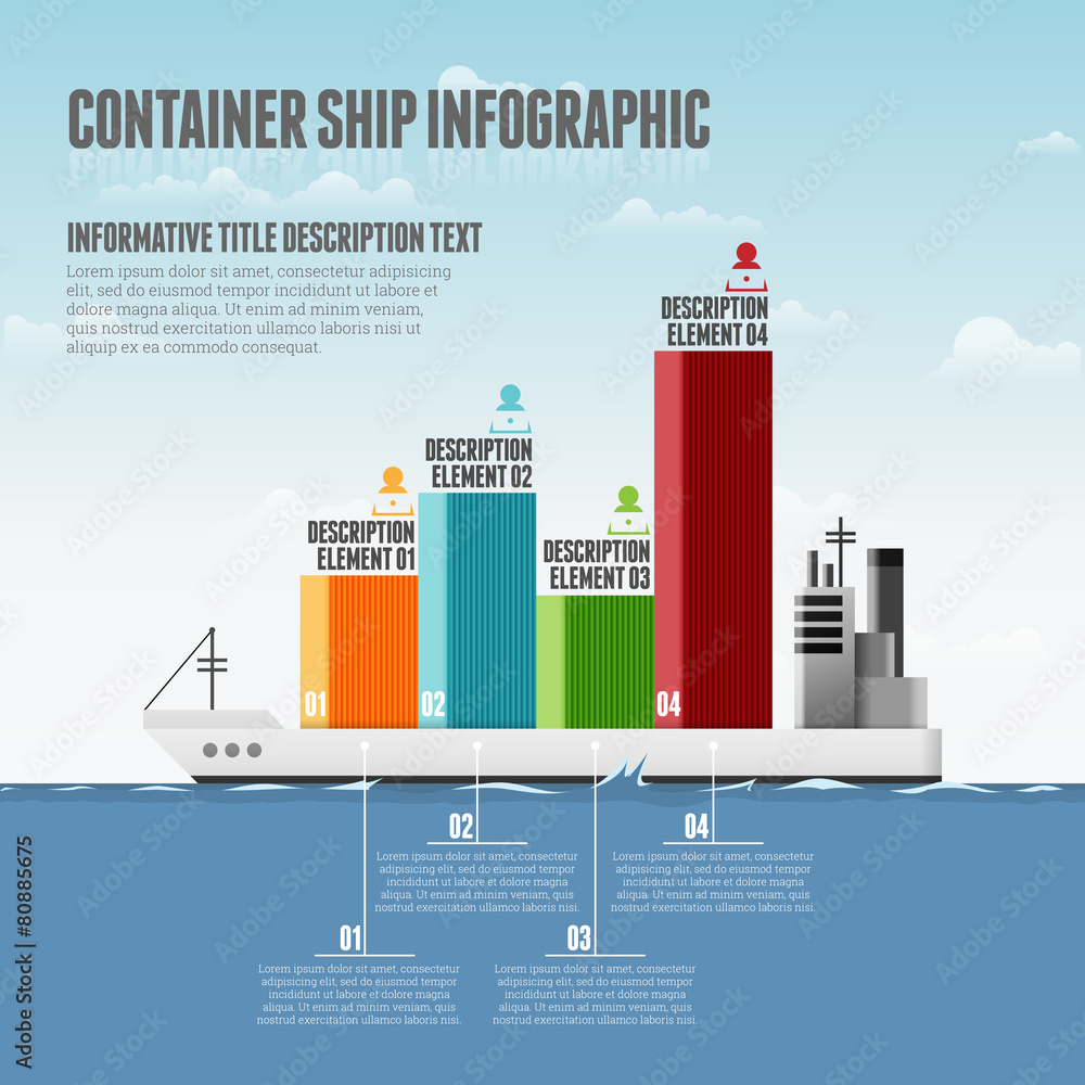 Container Ship Infographic Stock Vector | Adobe Stock