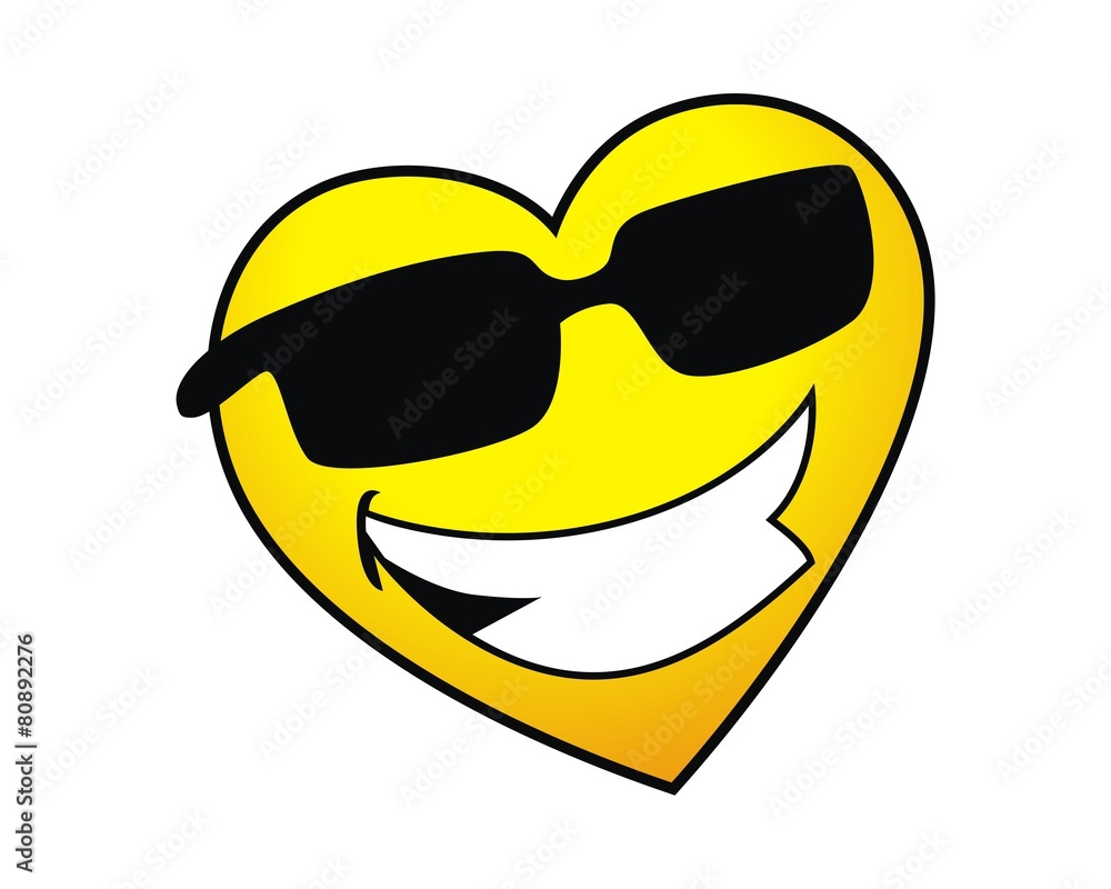 yellow heart smile logo icon vector Stock Vector | Adobe Stock